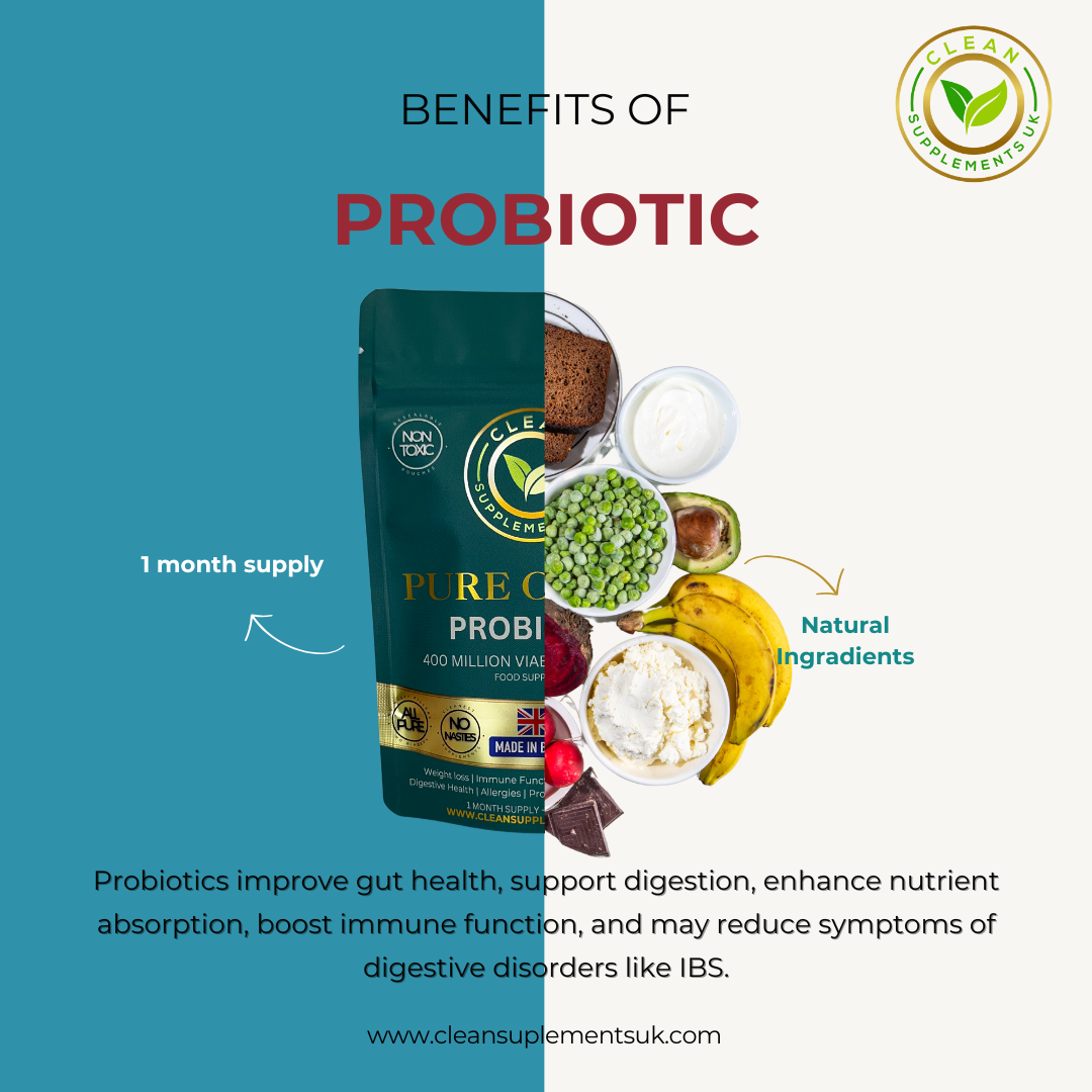 Probiotic 400 Million CFU | Gut, Digestive & Immune Support | Clean UK ...
