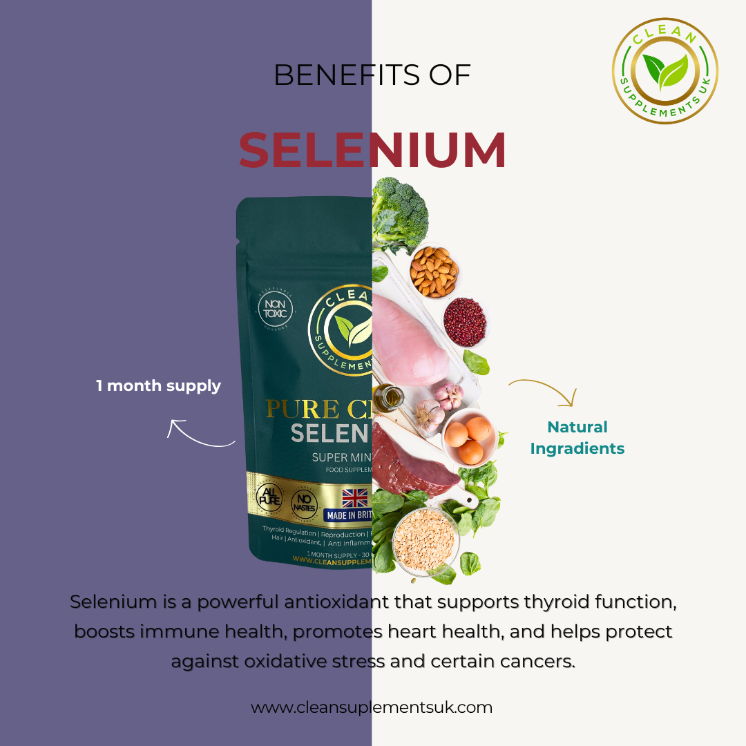 Selenium 200µg | Natural Antioxidant & Thyroid Support | Clean UK-Made ...